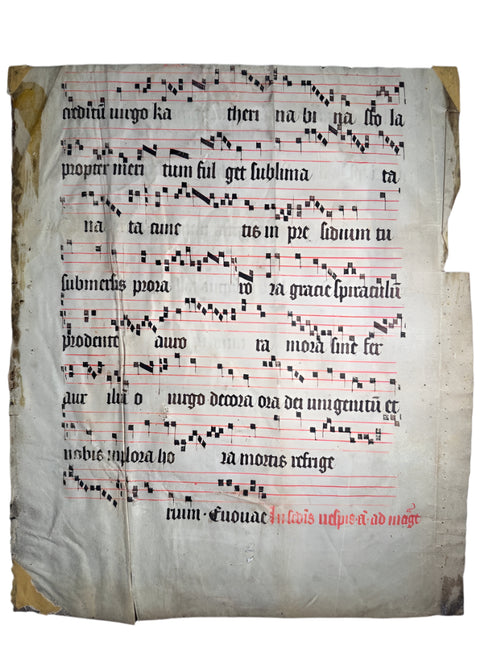 15th Century Medieval Manuscript Leaf – Gregorian Chant – The Divine ...